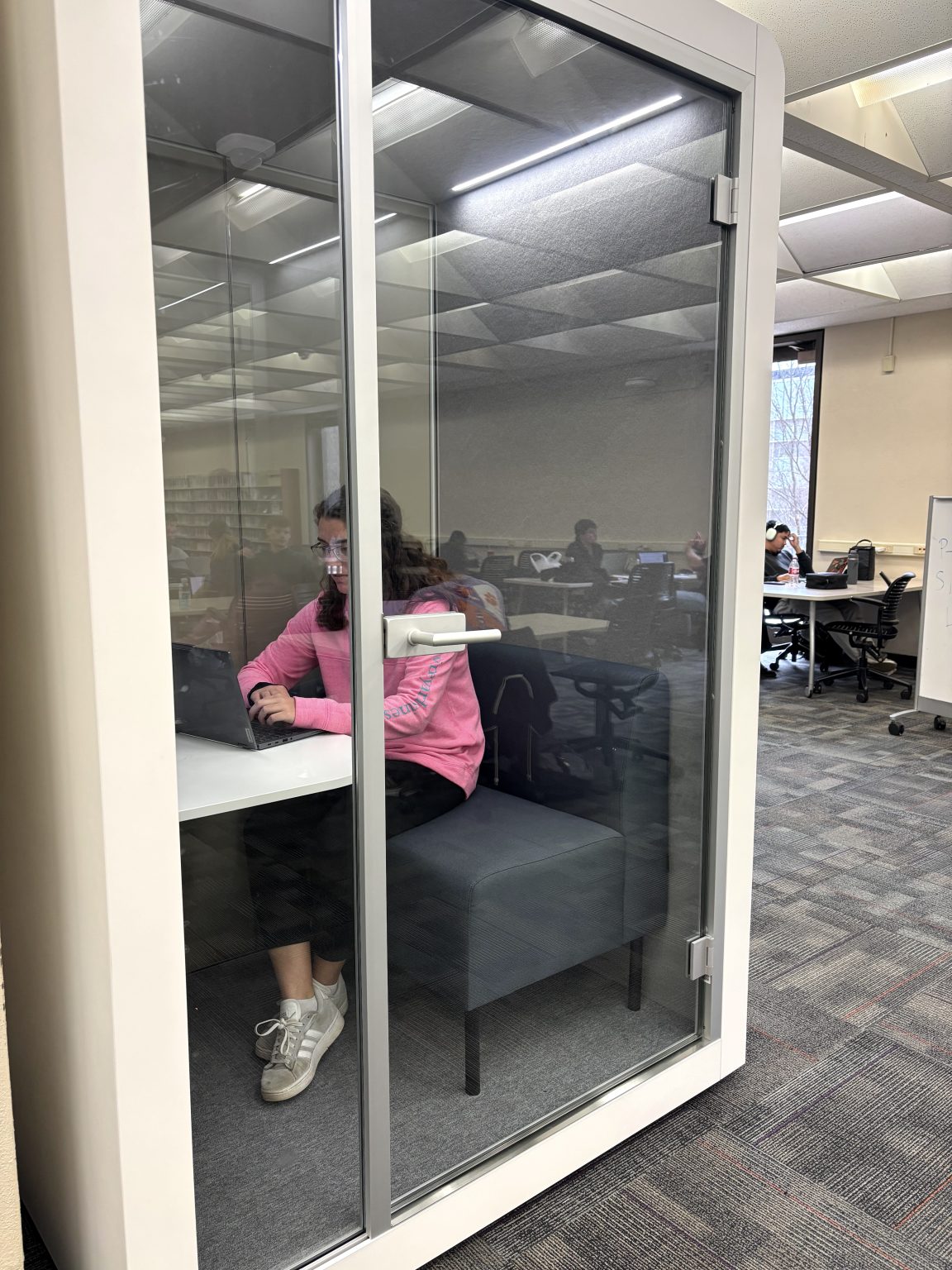 Cooper Library tests silent study booth on 4th floor – Clemson Libraries